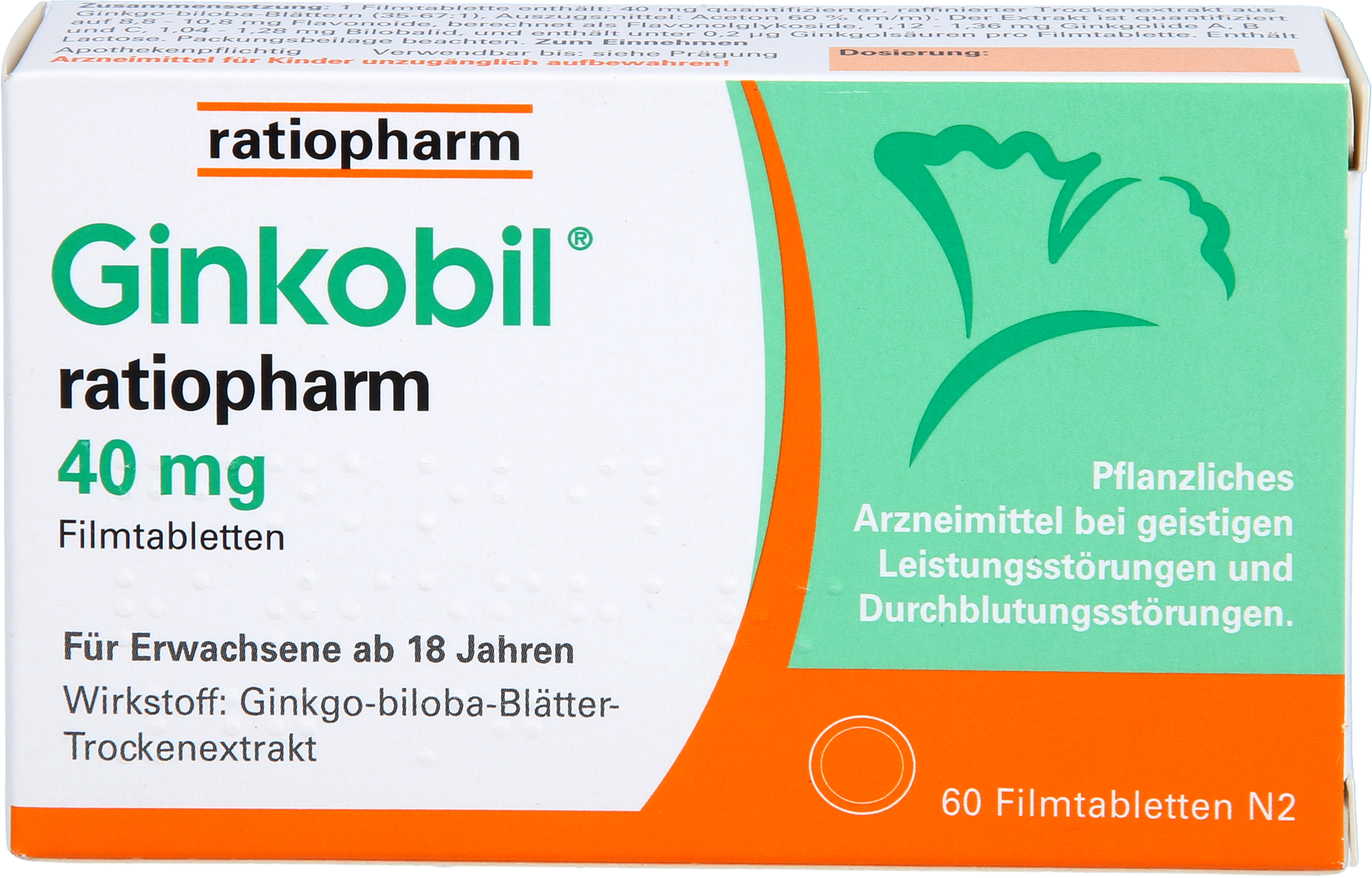 GINKOBIL-ratiopharm 40 mg Filmtabletten 60 St | 60 St | 06680800